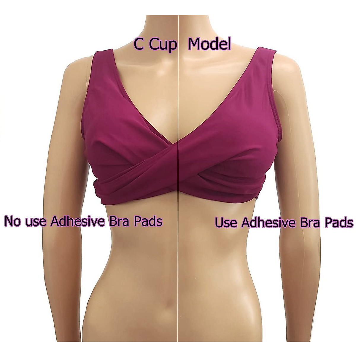 DHCare Women’s Adhesive Bra Pads Removable Breathable Push Up Sticky Bra Cups Inserts Breast Enhancer