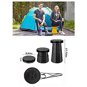 ZUOTEN 2-Piece Upgraded Portable Telescopic Stool Folding Stool Lightweight Outdoor Folding Chair Suitable for Camping Beach g Adjustable Stool Maximum Weight 300 pounds (Color 2)