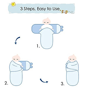 Baby Swaddle Sleep Sack with Hat Set for 0-3 Months 3-Pack Soft Cotton Newborn Wearable Swaddle Wrap for Girls Boys(Grey & Star & Stripe)