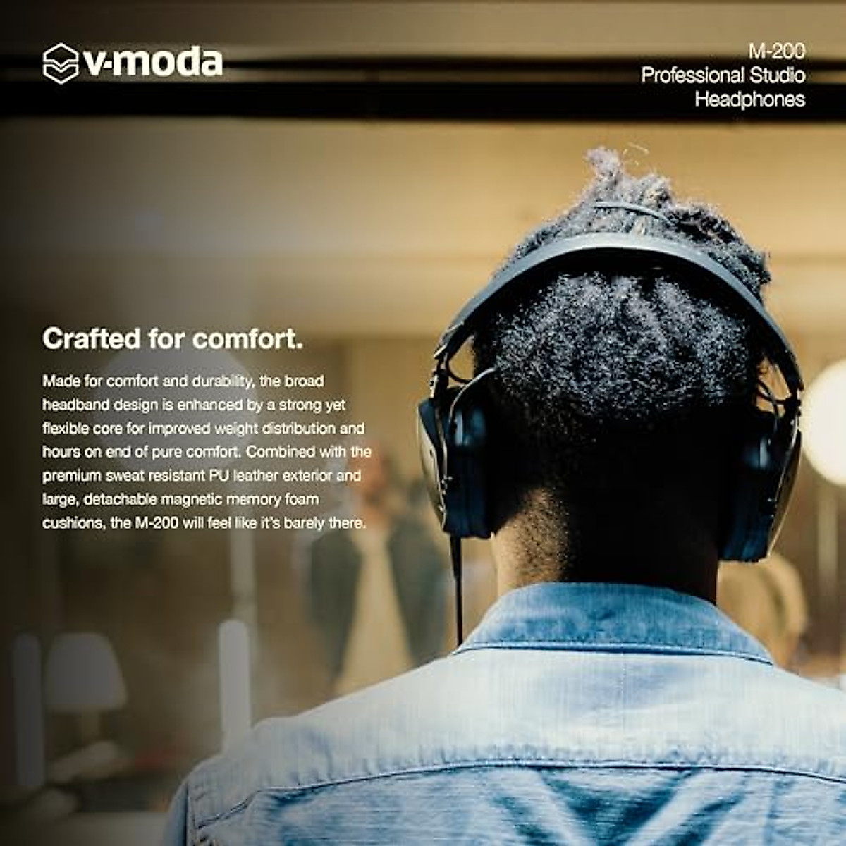 V-Moda M-200 Hi-Res Audio Studio Headphones - Matte Black