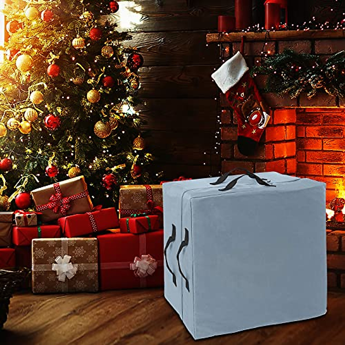 Orqihod Carry Case for Twin XL Tri-Fold Mattress, Grey Storage Bag with Two Handles and Zippers(39 x 26 x 18 Inches)