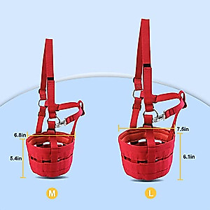 Harrison Howard Horse Grazing Muzzle Feed Bag Easy Breathe Red Large