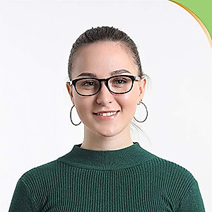 LifeArt Blue Light Blocking Glasses, Anti Eyestrain, Computer Reading Glasses, Gaming Glasses, TV Glasses for Women Men, Anti UV, Anti Glare (Black, 1.50 Magnification)