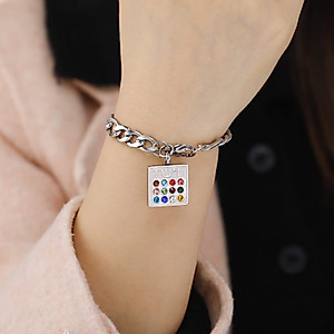 LIKGREAT Hebrew Inscription 12 Tribes of Israel Bracelet Hoshen Breastplate Bracelet High Priest Israel Jewelry for Women