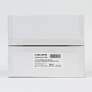 Cablesys Coiled Telephone Handset Cord for Use with PBX Phone Systems, VoIP Telephones - 12 Ft Uncoiled, Rj22, 1.5 Inch Lead on Both Ends, Flat Black, 10-Pack