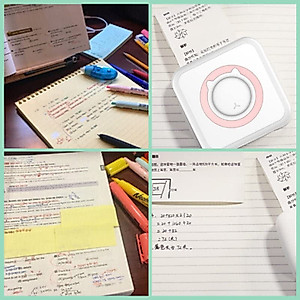 SENOY Portable Mini Thermal Printer, Mini Bluetooth Rechargeable Portable Mobile Printer Compatible with iOS + Android for Print Pictures, Labels, Notes (5 Rolls HD Printing Paper)