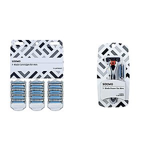 Amazon Basics Men's Shaving Essentials Bundle with Razors, Refills, and Shave Cream