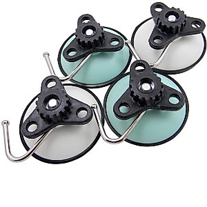 Qualtiy Yes QY White Color and Light Green Color Powerful Heavy Duty Vacuum Suction Hooks Hangers Set of 4