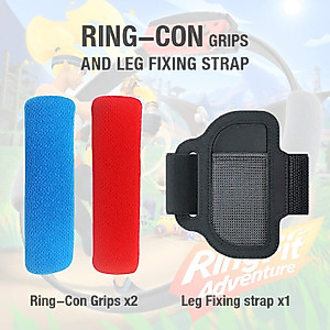 Leg Strap for Nintendo Switch Sports, Accessories Kit for Nintendo Switch Ring Fit Adventure, 1 Switch Leg Strap and 2 Ring-Con Grips (DOES NOT INCLUDE the RING)