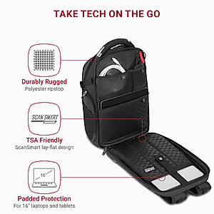 SwissGear ScanSmart Laptop Bag, Gray Heather, Fits 15-Inch Notebook