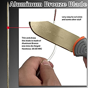 WEDO Non-Sparking Common Knife 8”, Spark-free Safety Knife, DIN Standard, BAM & FM Certificate, Aluminum Bronze