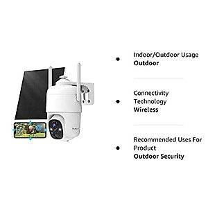 Solar Security Camera 2K, 360° Pan Tilt Wireless Outdoor Cameras for Home Security, Battery Powered, IP66 Waterproof, AI Motion Detection, Color Night Vision, Siren & Spotlight, 2.4G WiFi Only