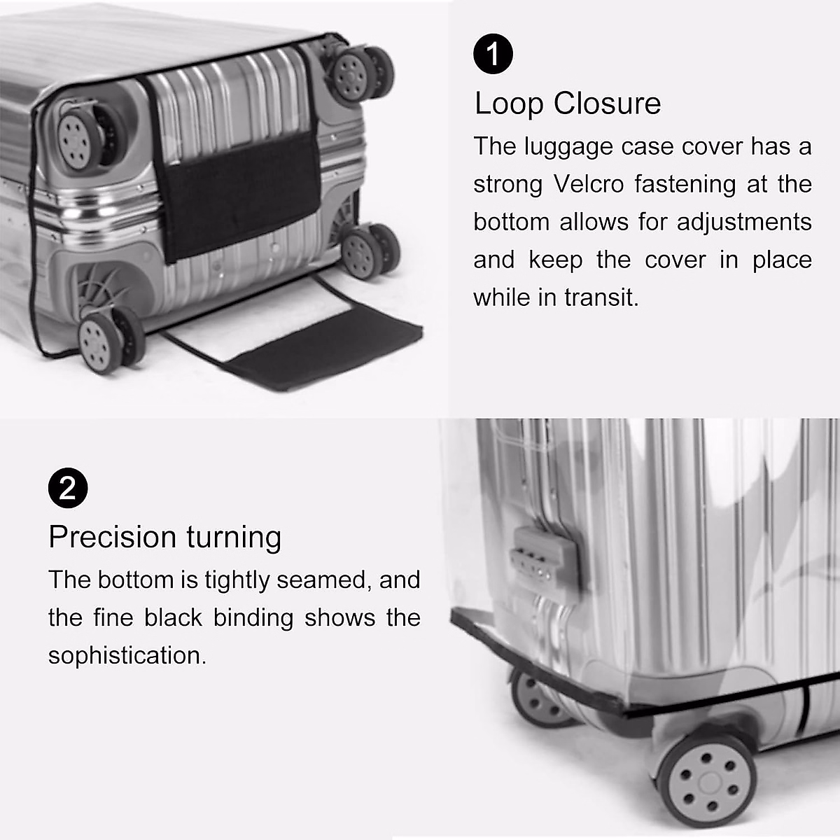 T Tersely Clear PVC Suitcase Cover Protectors 20/24/26/28/30 Inch Suitcase Covers for Luggage - Waterproof Dustproof and Anti-Scratch 20-30 Inch Luggage Cover (20inch)