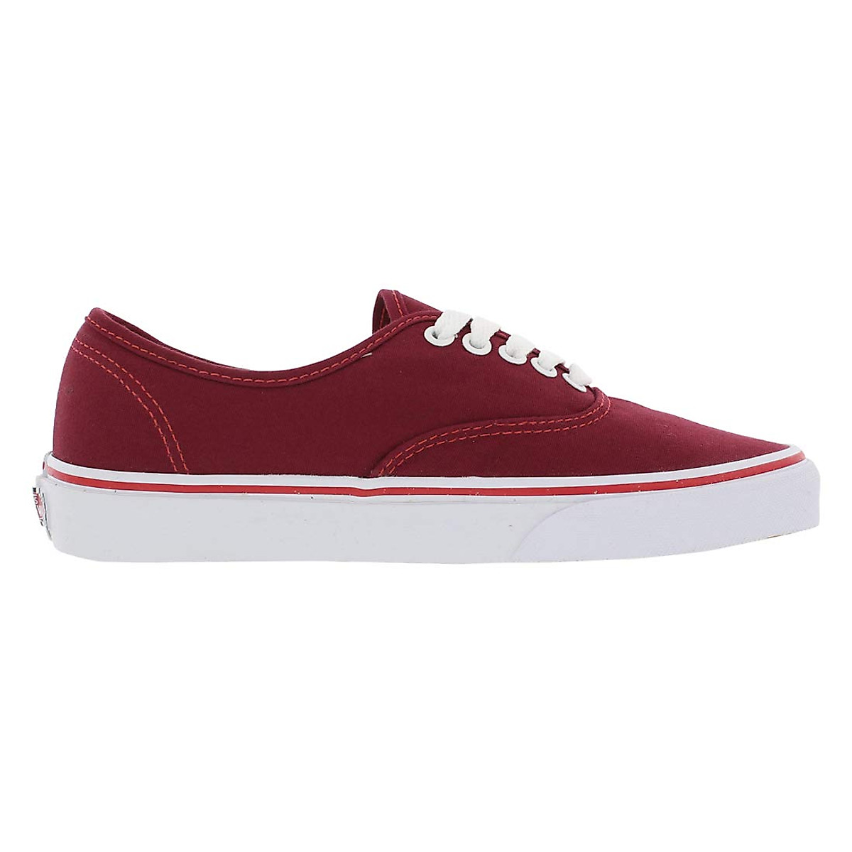 Vans Authentic Mens Red Canvas Lace Up Sneakers Shoes 7