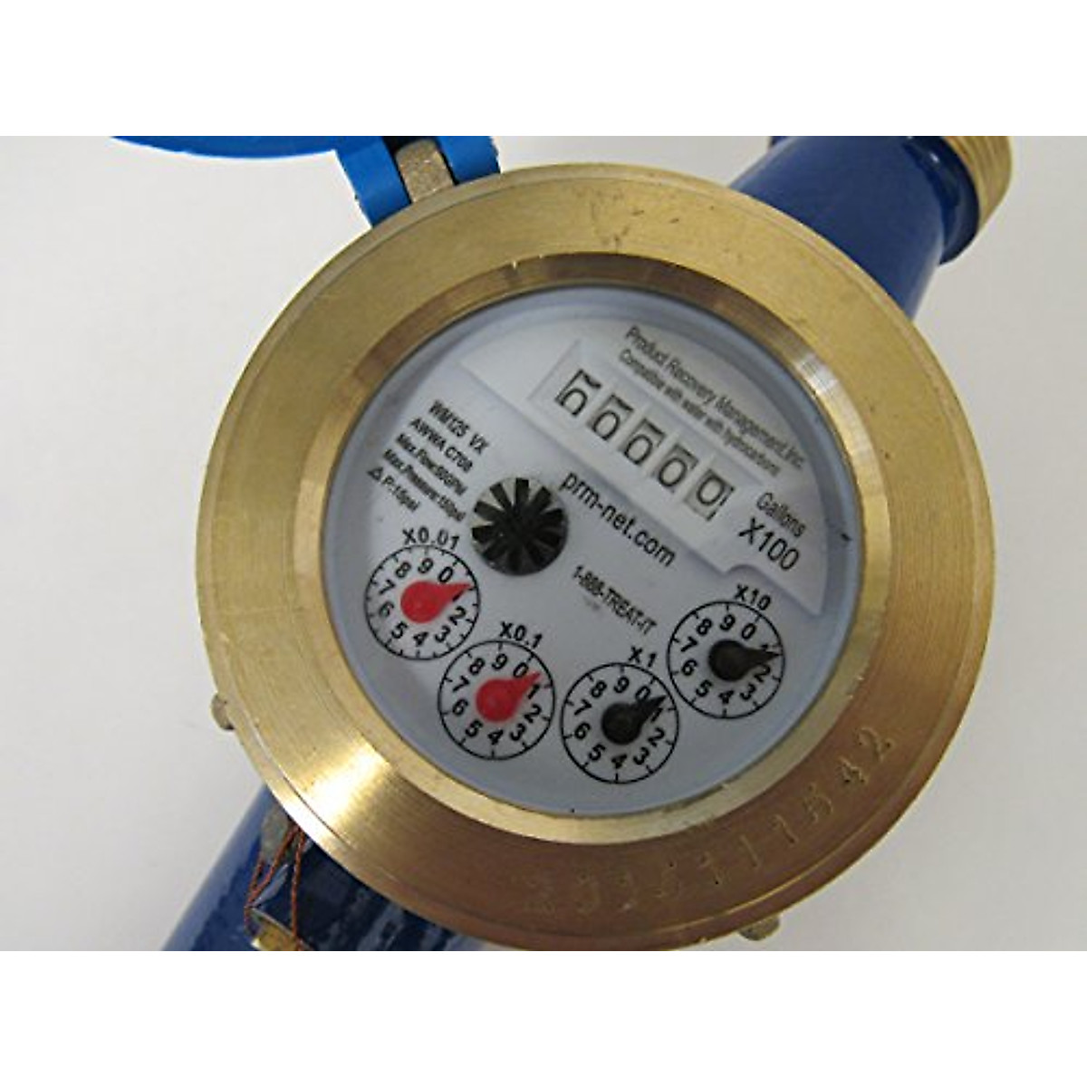 PRM 3/4" NPT Multi-Jet Water Meter, Brass Body - NOT for Potable Water