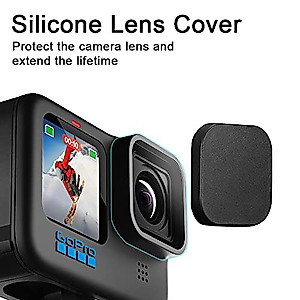 Taisioner Screen Protector for GoPro HERO 11 HERO 10 Black HERO 9 Black Fit Media Mod Ultra Tempered Glass Protective Foils with Lens Cover Accessories Kit