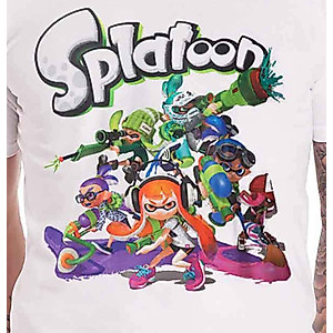 Nintendo T Shirt Splatoon Squid Party Character Logo Official Mens White