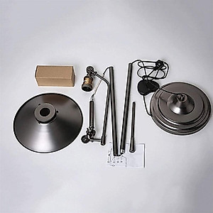 Reading Lights Floor Standing Floor Lamp Retro Industrial Style Wrought Iron Long Arm Long Pole Fishing Rocker Arm Used in Loft Living Room Bedside Bedroom Rustic Lamp (Color : Brown)