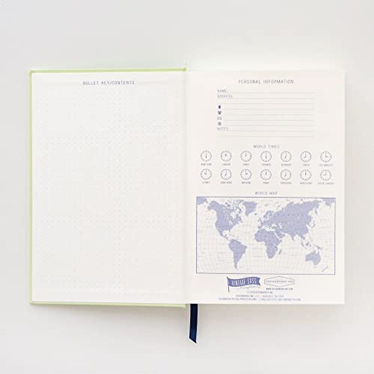 Designworks Ink Vintage Sass A5 Hardcover Notebook Journal, Whom, 14.6cm x 21.6cm, Green, JB86-1104EU