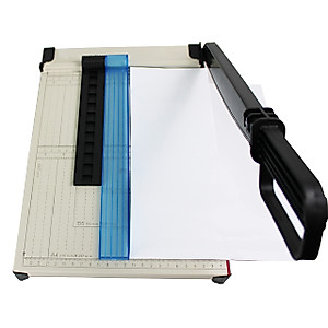 TEXALAN(R) 12-Inch Guillotine Paper Trimmer - Durable Metal & ABS, 12 Sheet Capacity with Magnetic Clamp & Guide