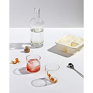 W&P Peak Silicone Extra Large Cube Ice Tray w/ Protective Lid | Charcoal | Easy to Remove Ice Cubes | Food Grade Premium Silicone | Dishwasher Safe, BPA Free