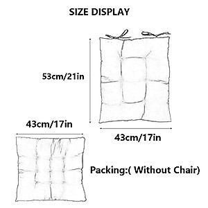 Rocking Chair Cushions for Living Room, Nursery, or Home Office, Tufted and Non-Slip Pads,with Ties Soft Thicken Seat Pads 2 Piece Set-Seat and Seatback 17"x17" Chair Pad