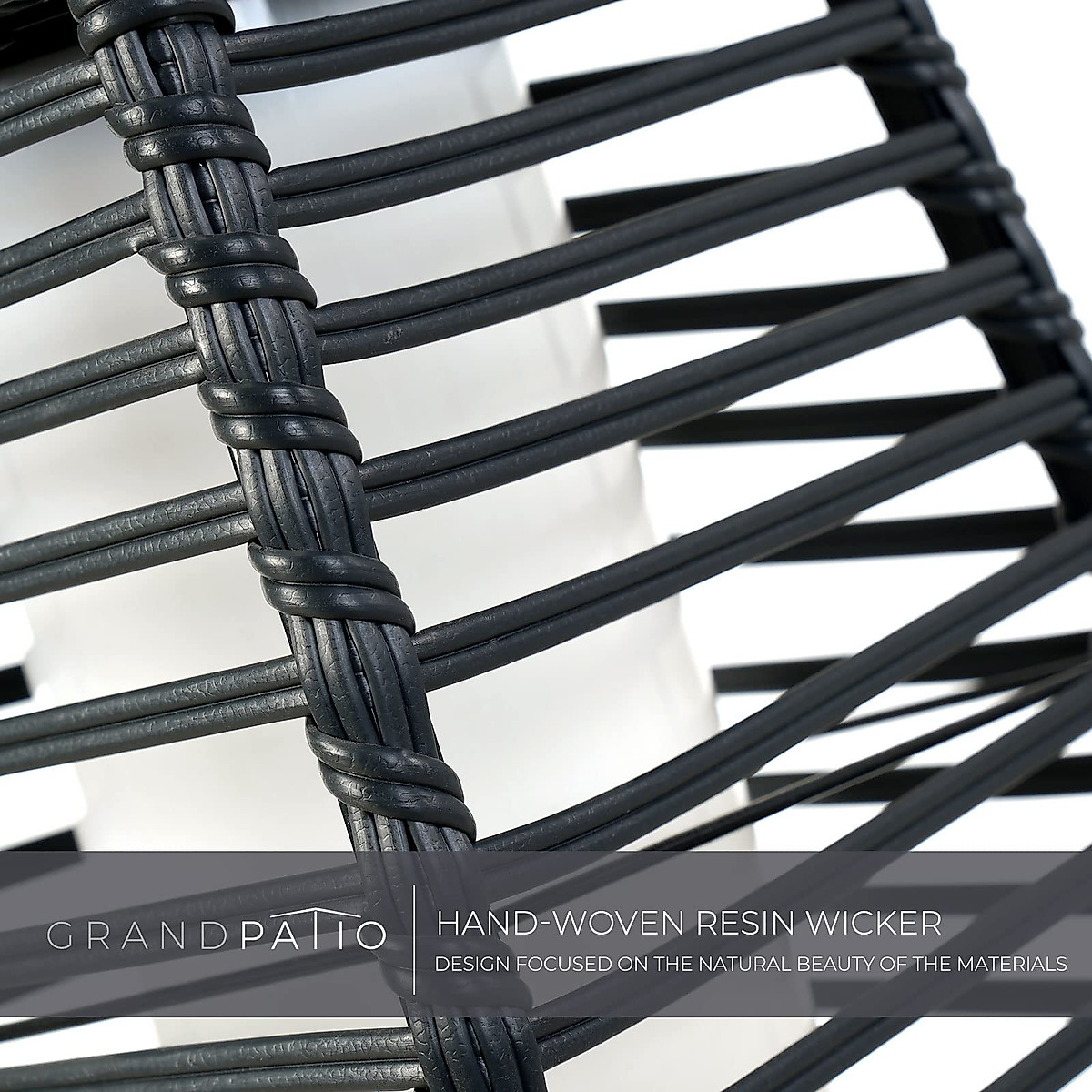 Grand patio Outdoor Solar-Powered Floor Lamp Weather-Resistant Wicker Woven Lights for Deck, Garden, Lawn, Driveway, Pool, Porch - Medium Crossover