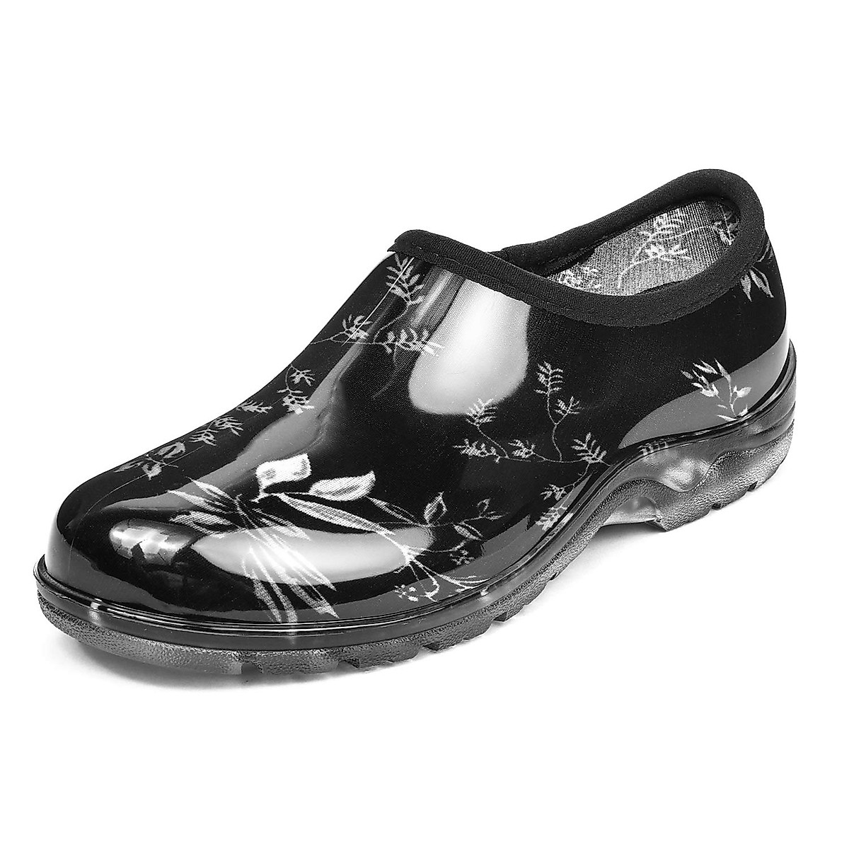 DKSUKO Women's Rain Boots Waterproof High Top Rain Shoes with Lace Up Anti-Slip Garden Shoes(Tree Leaf,8)