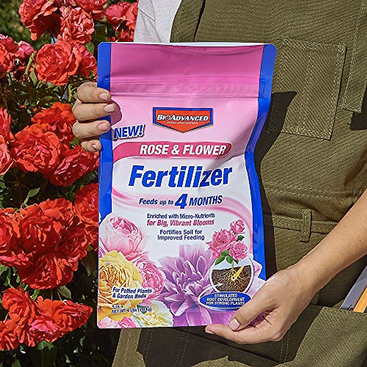 BioAdvanced Rose & Flower Fertilizer, Granules, 4 lb