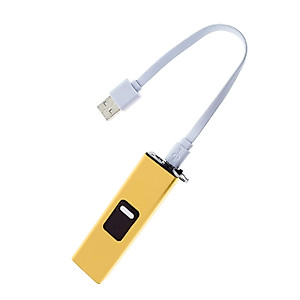 Thunder Blast 3 1/4" Mini Self Defense Stun Gun LED Flashlight Rechargeable w/Charging Cable. for Self Defense, Personal Protection (Gold)