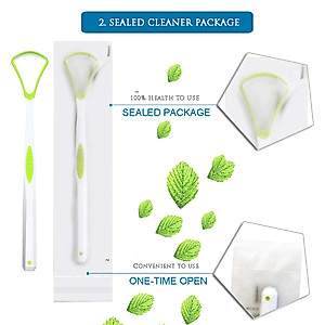 3PCS Tongue Cleaner, Soft Tongue Scraper, Oral Care Cleaners, Dental Scrapers Kits, Professional Eliminate Bad Breath, Premium Cleaning Tools (2Green+1Blue)