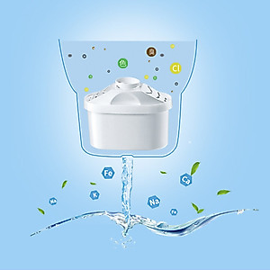 Pack of 2 Alkaline Water Pitcher Filter Cartridge Replacement with 4-Stage Filtration for Reducing Lead, Mercury, Zinc, and Removing Chlorine Taste & Odor, Drinking Water Filter for Pitcher