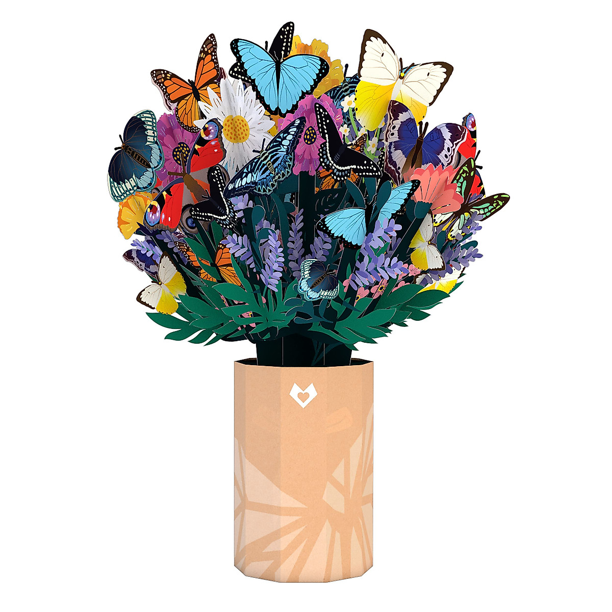 Lovepop Butterfly Paper Flower Bouquet, 3D Pop Up Paper Flowers, Birthday Pop Up Card, Card for Mom, Card for Wife, Anniversary Pop Up Card, 3D Paper Flower Bouquet