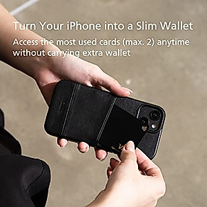 alto Crossbody Leather Case Designed for iPhone 14 and iPhone 13, Anello Series Drop Protective Italian Leather Card Wallet Case with Detachable Lanyard Strap (6.1 inch, iPhone 14/13, Black)