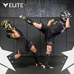 Muay Thai MMA Kickboxing shin Guards, Elite Sports Instep Guard Protective Leg shin Kick Pads for Kids and Adults (S-M, Pink)