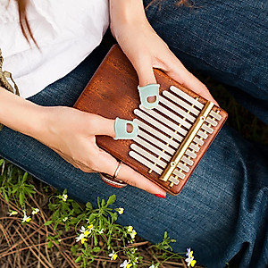 MILISTEN 2pcs Soft Kalimba Finger Protector, Kalimba Silicone Finger Fingertip Protectors, Kalimba Thumb Protector, Guitar Thumb Picks Finger Sleeve for Beginners Starters Kids Adult, Green