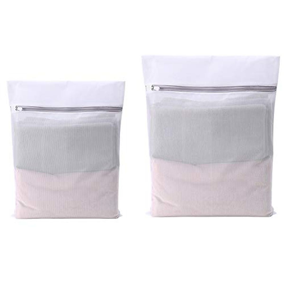 everd1487HH Thicken Fine Mesh Net Washing Bag Laundry Bag Clothes Bra Underwear Washing Zipper Pouch White-Small Small