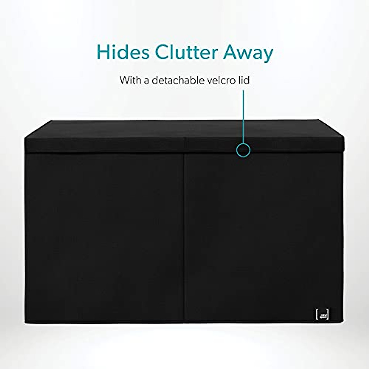 Mindspace Toy Chest with Lid, Toy Boxes for Kids, Childrens Toy Boxes and Storage - Tiny Toy Box for Girls | Foldable Toy Bin for Playroom, Living Room, Nursery, Bedroom, Closet, Laundry - Blanket and Pillow Bin | The Oxford Collection, Black