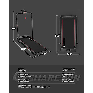 Under Desk Treadmill, 2 in 1 Foliding Treadmill, Walking Machine, Portable 2.5HP Electric Treadmill, Walking Pad, FoldableTreadmill Compact Electric Running Jogging for Home Office