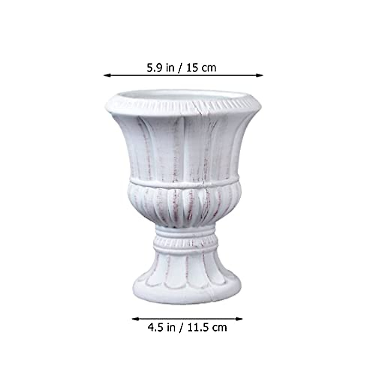 Happyyami 1Pc Tall Succulent Flower Pot Home Decor Balcony Planter Pot Porcelain Planter Pot Bonsai Tree planters for Indoor Plants Garden Roman Pillar Statue Nordic Ceramics White Clay Pot