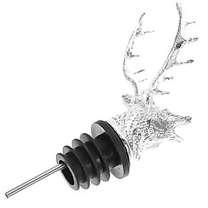 Cabilock Christmas Bottle Pourer Animal Wine Pourer Deer Head Wine Pourer Aerator Stag Bottle Pourers Stopper Liquor Pourers with Tapered Spout for Wine Oil Vinegar Liquid Wine Cork