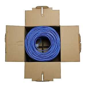 NavePoint CAT6 Ethernet Cable - CCA Bulk CAT6 Cable 500ft Ethernet Cable, 550MHz, 23AWG 4 Pair, Unshielded Twisted Pair (UTP), Solid Blue