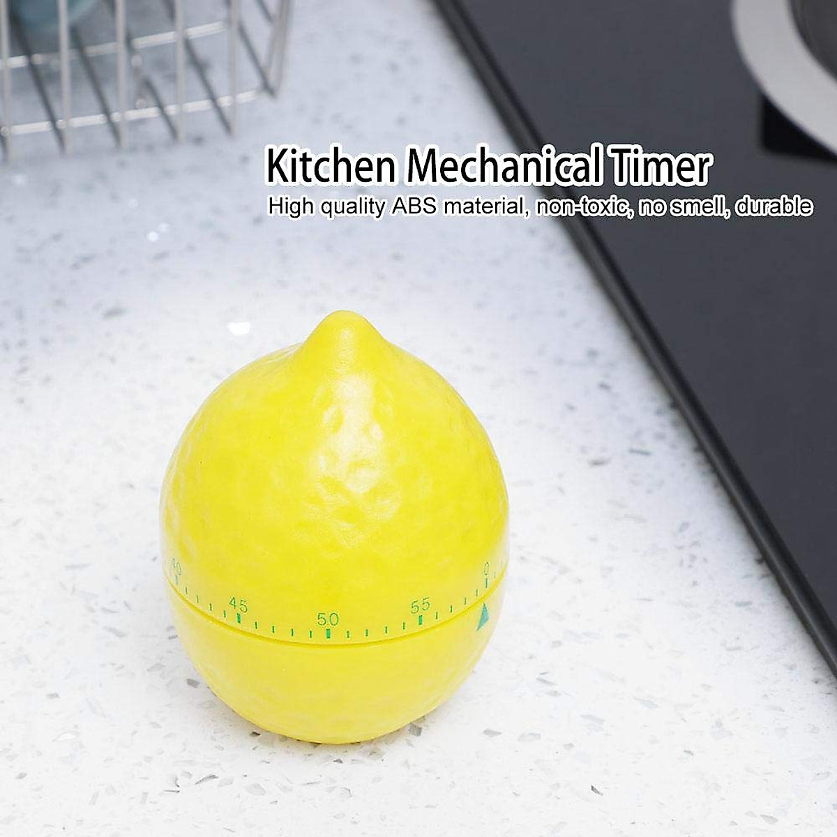 Jadeshay Kitchen Timer, Lemon Shape Mechanical Timer Manual Counters Kitchen Timers for Cooking Timing Tool