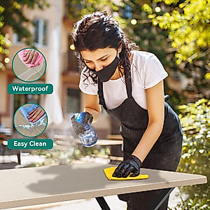 YITAHOME Picnic Table 6ft Heavy Duty Outdoor Picnic Table and Bench Resin Tabletop & Stable Steel Frame w/Umbrella Hole for Yard Patio Lawn Party Light Brown