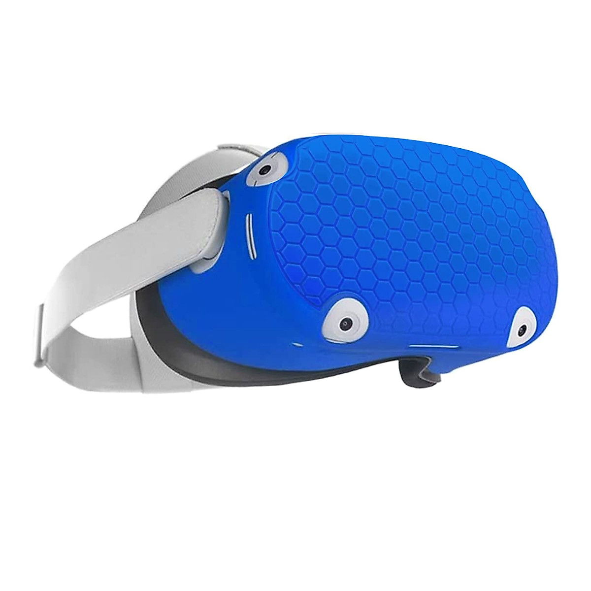 Vakdon VR Shell Protective Cover Compatible for Oculus/Meta Quest 2 Front Face Protector Cover Anti Scratch Anti Dust Anti Shock, Soft and Washable (Blue)