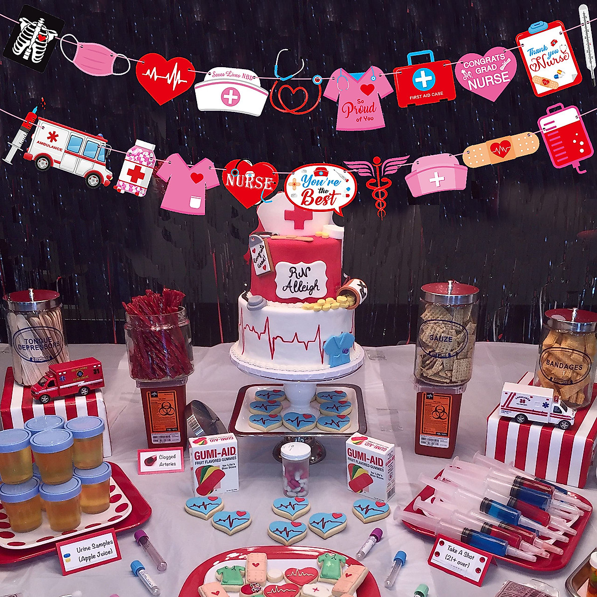 Nurse Theme Banner Nurse Graduation Party Bunting Decorations Congrats to Nurse Garland for Hospital Rn Theme Party Medical School Graduation Party Nurse Day Party Birthday Party Decorations