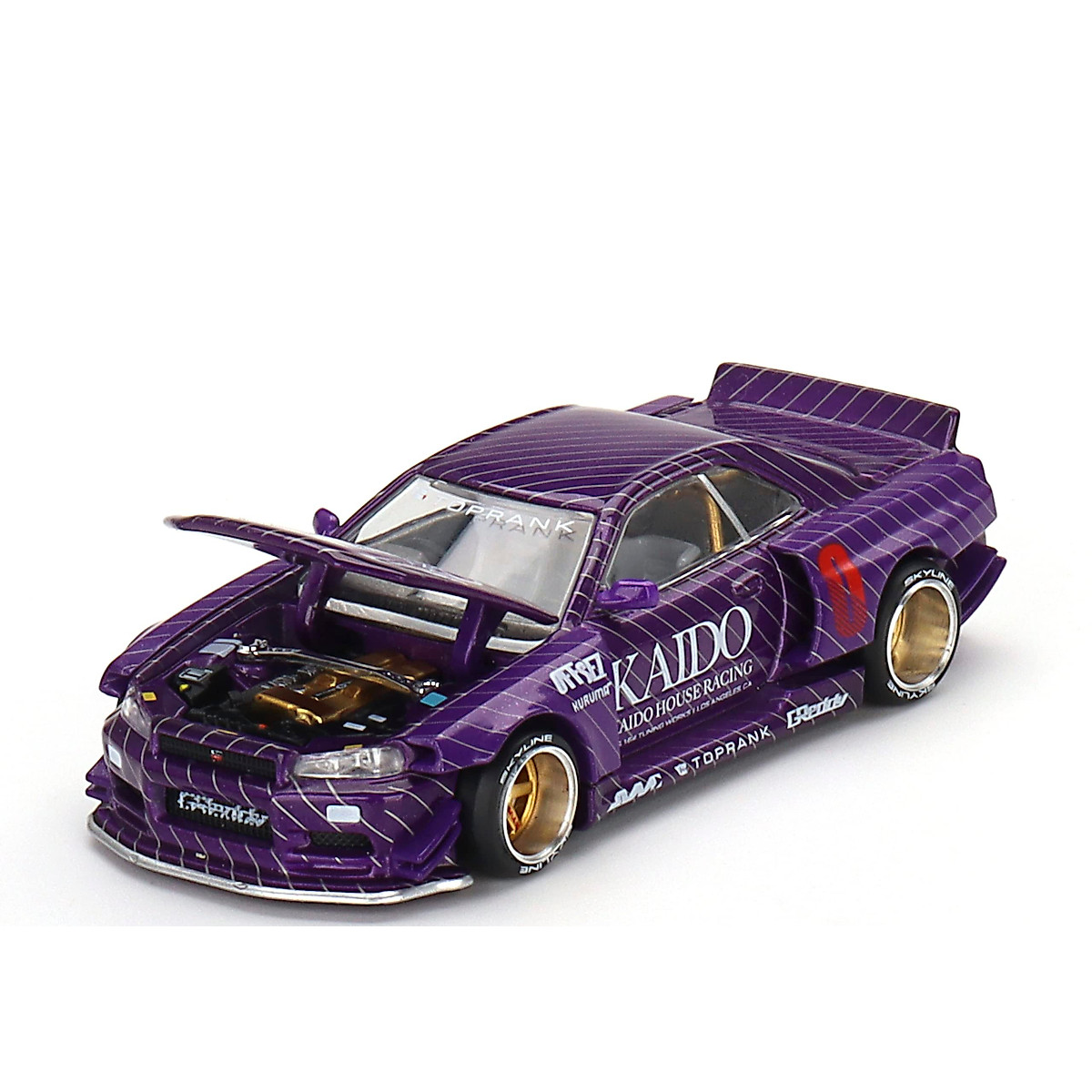 True Scale Miniatures Model Car Compatible with Nissan Skyline GT-R (R34) Top Secret Bayside Blue Limited Edition 1/64 Diecast Model Car MGT00531