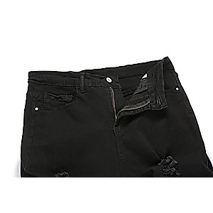 WULFUL Men's Skinny Ripped Jeans Stretch Comfy Denim Jeans Slim Fit Pants