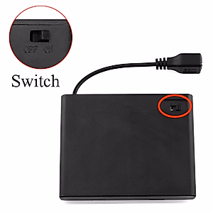 DGZZI USB Female Socket 6 AA Battery Case Box Holder with ON-Off Switch and