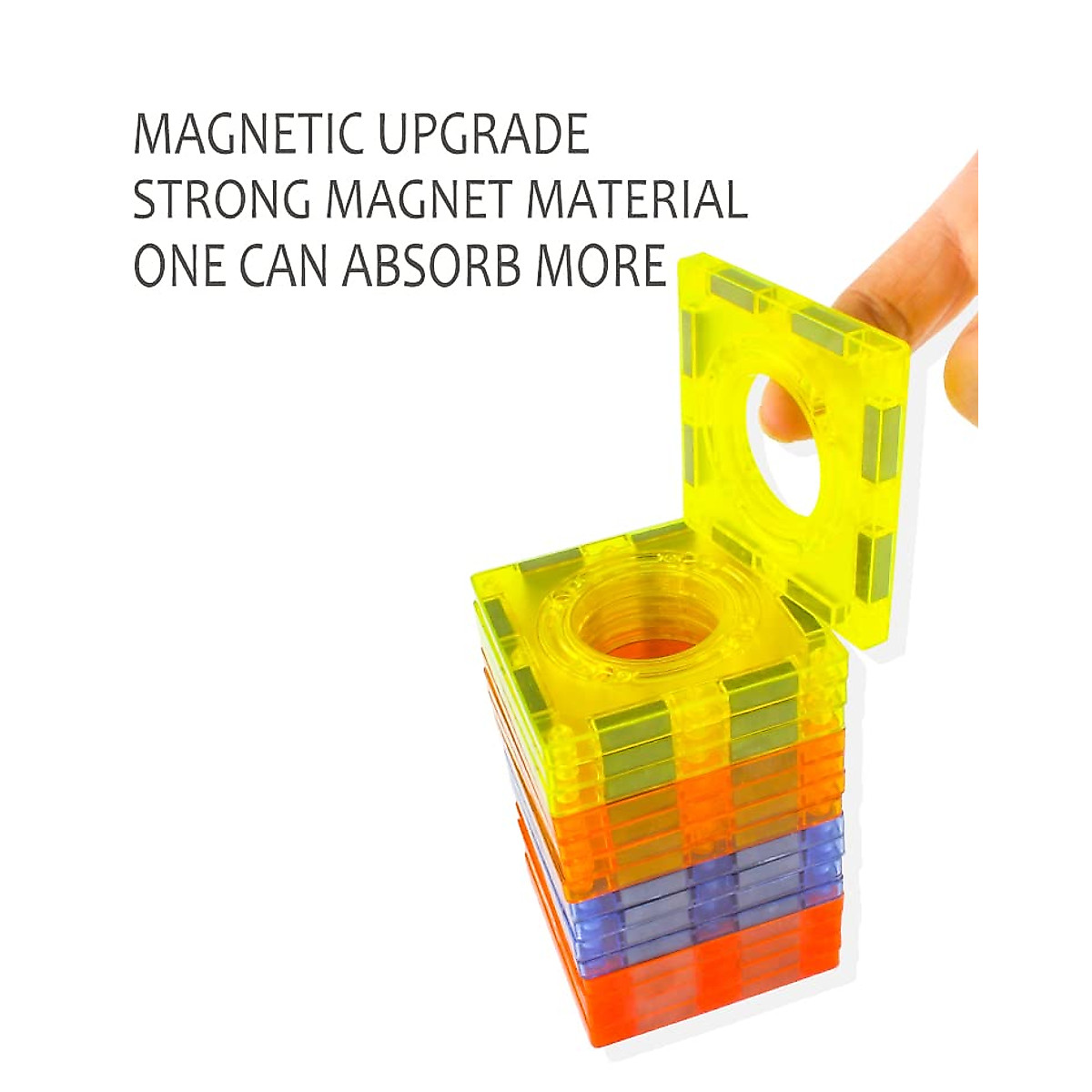 UNIQUE KIDS Magnetic Tiles Building Blocks with Marble Run STEM Toys STEAM Toys for Kids Ages 3-10+Year Old Boys Girls Best Christmas Birthday Gift (110 pcs)